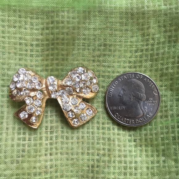 Accessories | Gold Metal Rhinestone Bow Buttons | Poshmark